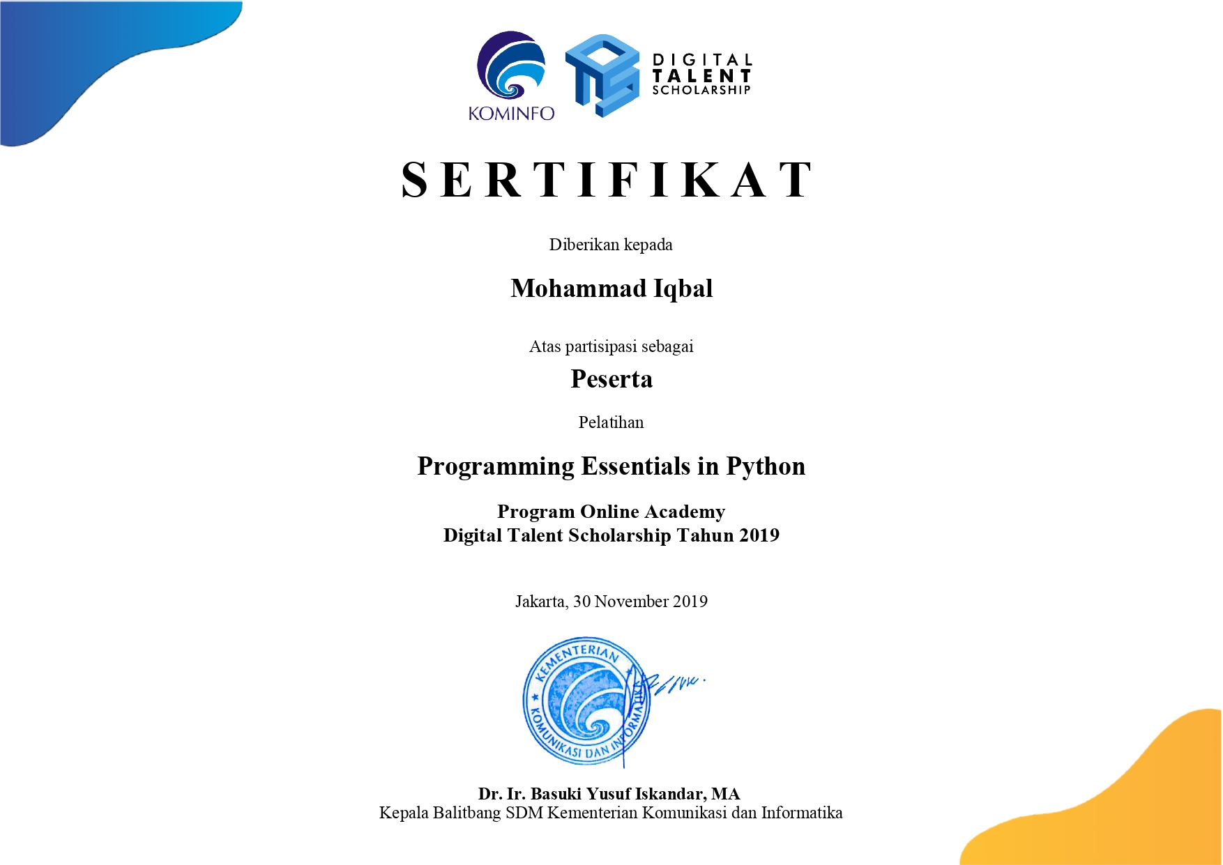 Mohammad Iqbal - Portofolio