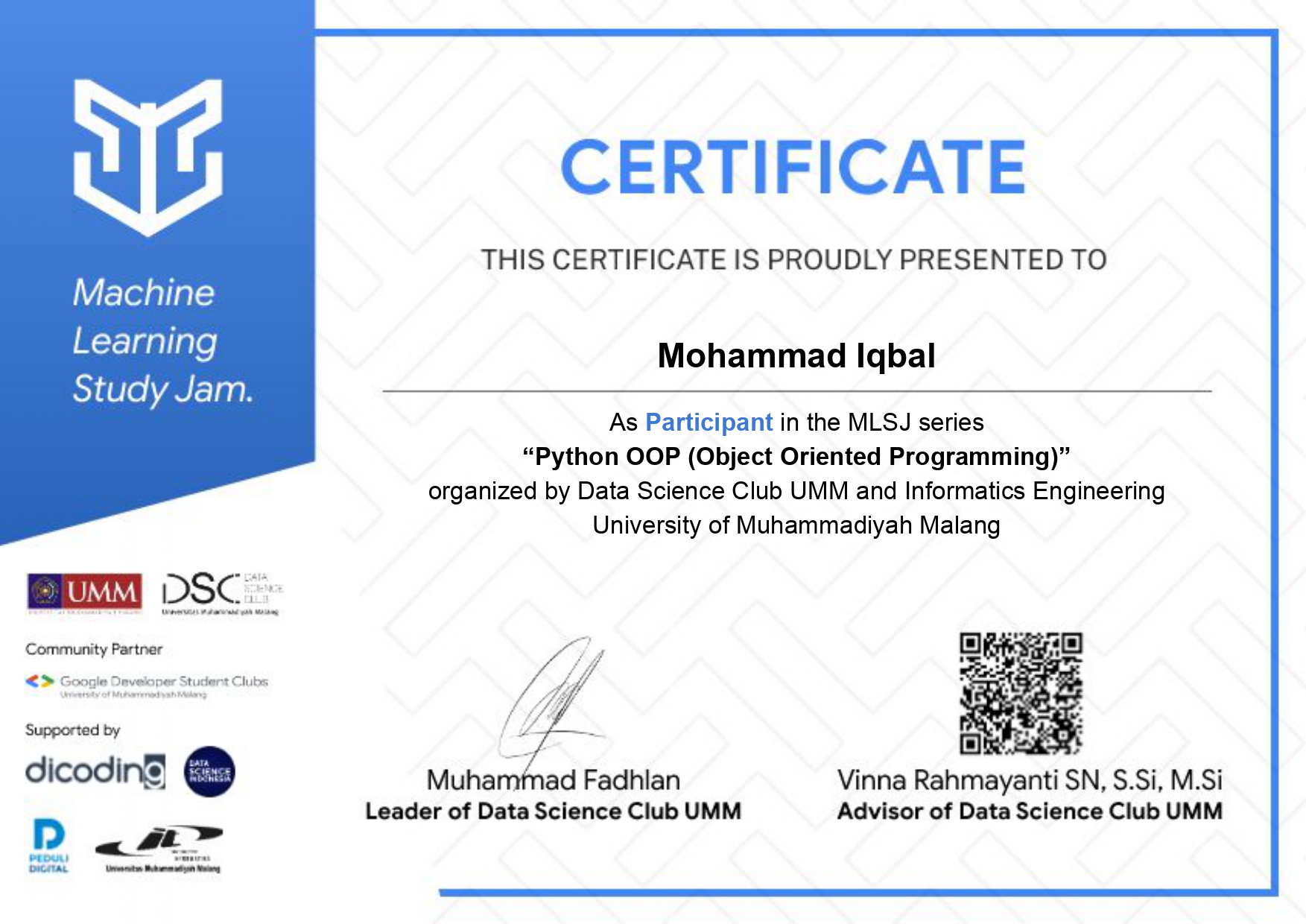 Mohammad Iqbal - Portofolio