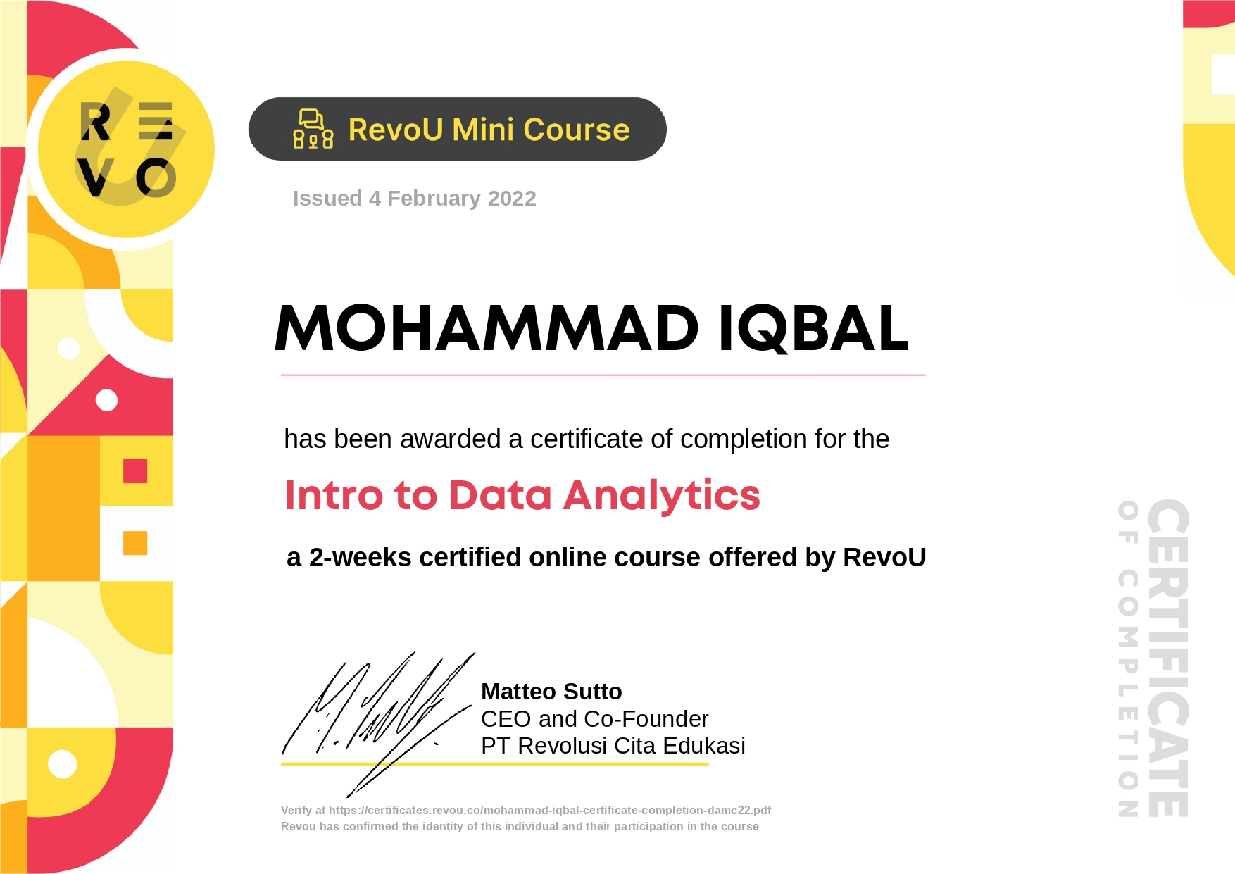 Mohammad Iqbal - Portofolio